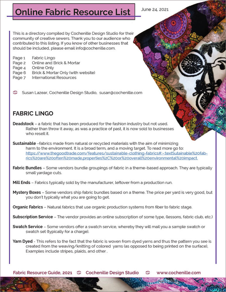 Cochenille Design Studio. Home to patterning software for sewers and ...